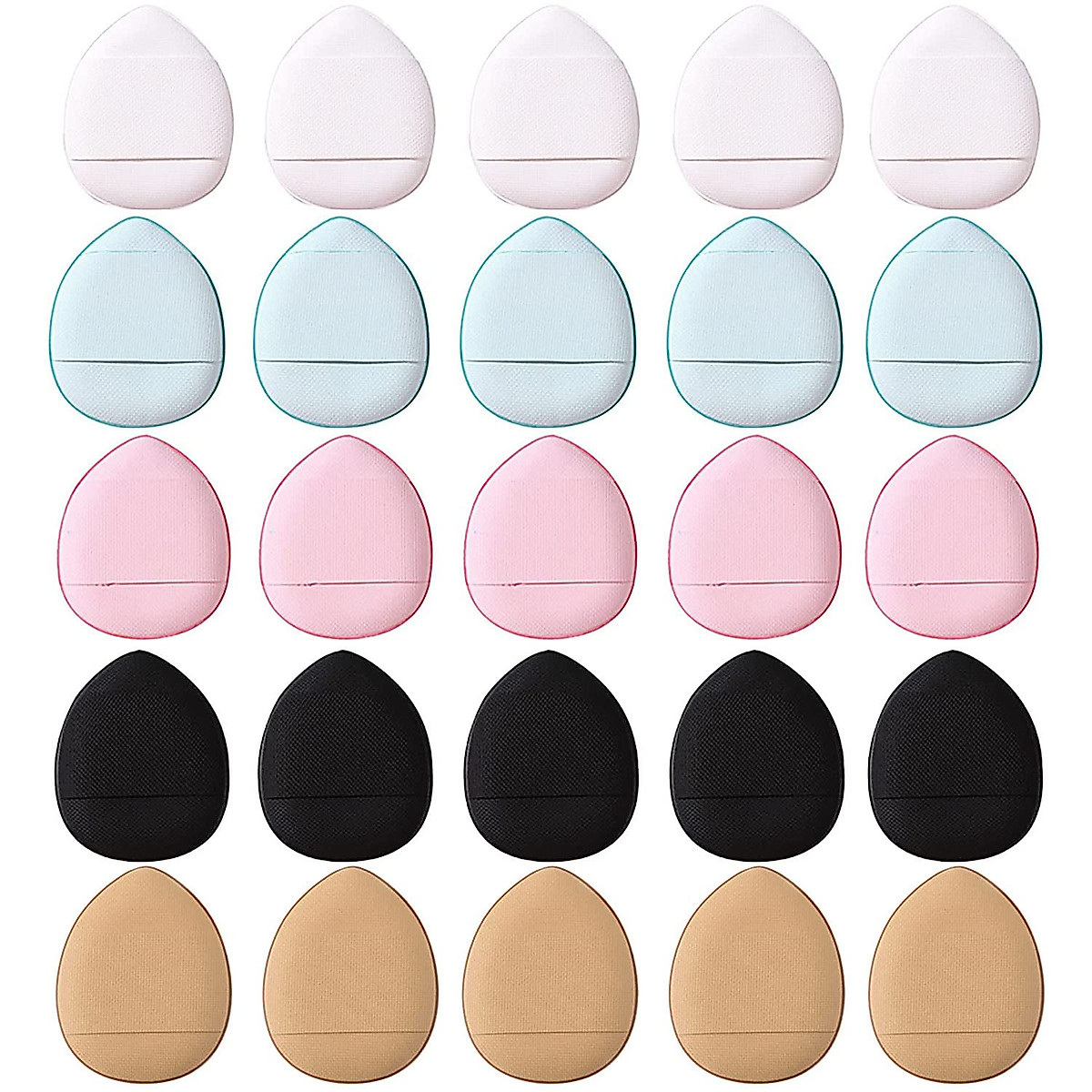 SALOCY Finger Puff, 25 Pcs Finger Powder Puff Mini Makeup Sponge Puff for Foundation Concealer Cosmetic Beauty Makeup Tools