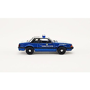 ModelToyCars Georgia State Patrol 1989 Ford Mustang SSP, Blue and White - Greenlight 51408 - 1/64 Scale Diecast Model Toy Car