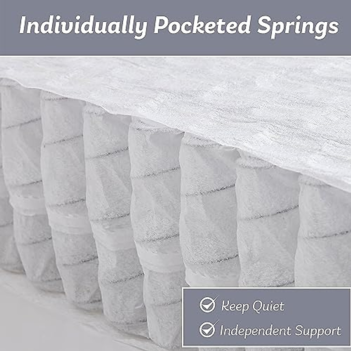 Hybrid 10 Inch Twin XL Mattress, Cooling Gel Memory Foam and Individual Pocket Spring Mattress for Pressure Relief, Made in USA, Mattress in a Box, CertiPUR-US Certified, Medium Firm(Twin XL)