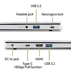Acer Aspire 3 A314-36P-35UU Slim Laptop | 14.0" Full HD IPS Display | Intel Core i3-N305 Processor | Intel UHD Graphics | 8GB LPDDR5 | 128GB NVMe SSD | Wi-Fi 6 | Windows 11 Home in S Mode,Silver