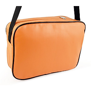 BRISA VW Collection - Volkswagen Shoulder Travel Messenger Bag with VW T1 Bus Campervan Motif (Circles/Orange)
