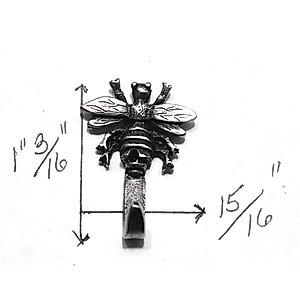 Norma Jean Designs Mini Metal Bumble Bee Hooks, Set of 3, Gold Finish