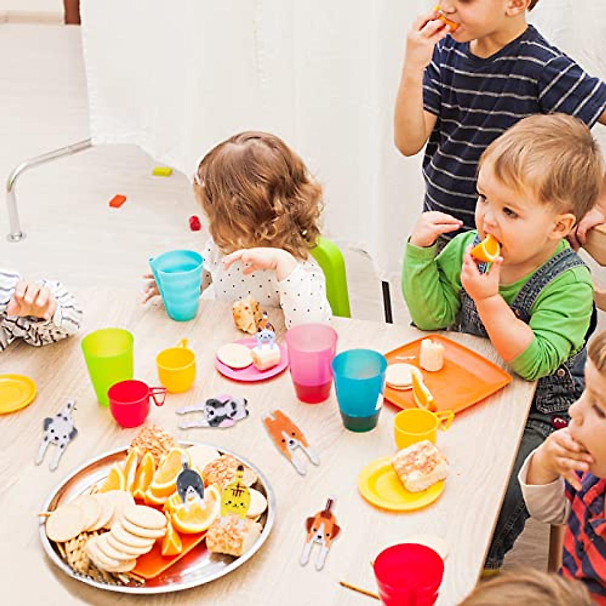 Hi.FANCY 7Pcs Animal Dog Cat Food Mini Forks Lunch Box, Animal Bento Deco Kids Toothpicks, Reusable Kids Toothpicks Bento Box Accessories