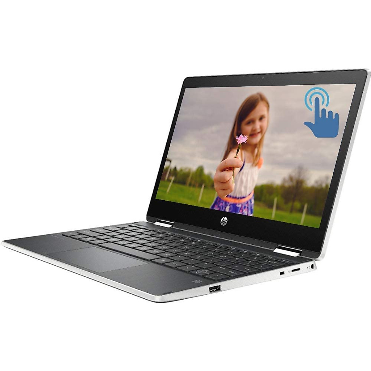 HP Pavilion x360 2-in-1 11.6" HD Touch-Screen Laptop, Intel Pentium N5000, 4GB DDR4 RAM, 512GB Solid State Drive, WiFi, Bluetooth, Webcam, HDMI, Windows 11, Ash Silver