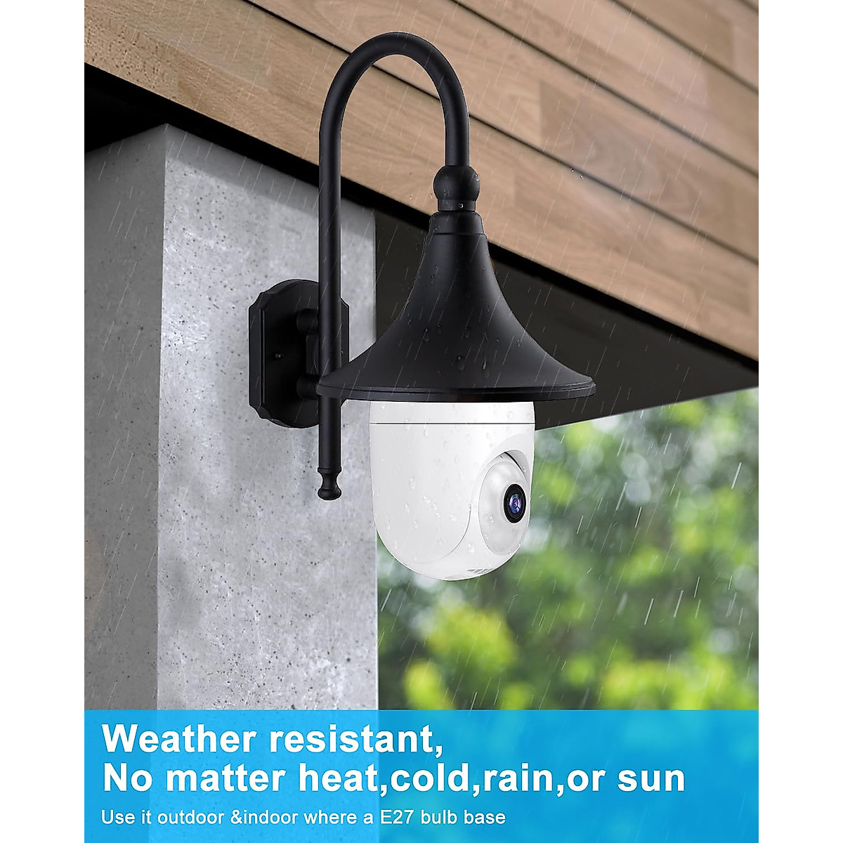 OFYOO Light Bulb Security Camera with Night Vision, 2K HD Home Security Cameras, Motion Detection, 360° Remote Viewing, and Real-Time Alerts for Home Safety, Waterproof, Indoor and Outdoor Cam