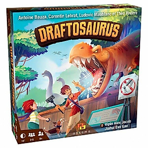 Ankama Draftosaurus - Bringing The Jurassic Era Alive- in Draftosaurus, Your Goal is to Have The Dino Park Most Likely to Attract Visitors, Family Fun Drafting Game, for 2 to 5 Players, Ages 8 and Up