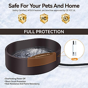 Heated Water Bowl for Dogs Cats Outdoor, 3.5L Heated Pet Bowl for Outside Dog Cat Duck Chickens Birds Waterer in Winter, Automatic Heated Dog Bowl Outdoor with Thermostatic Control and Anti Chew Cord