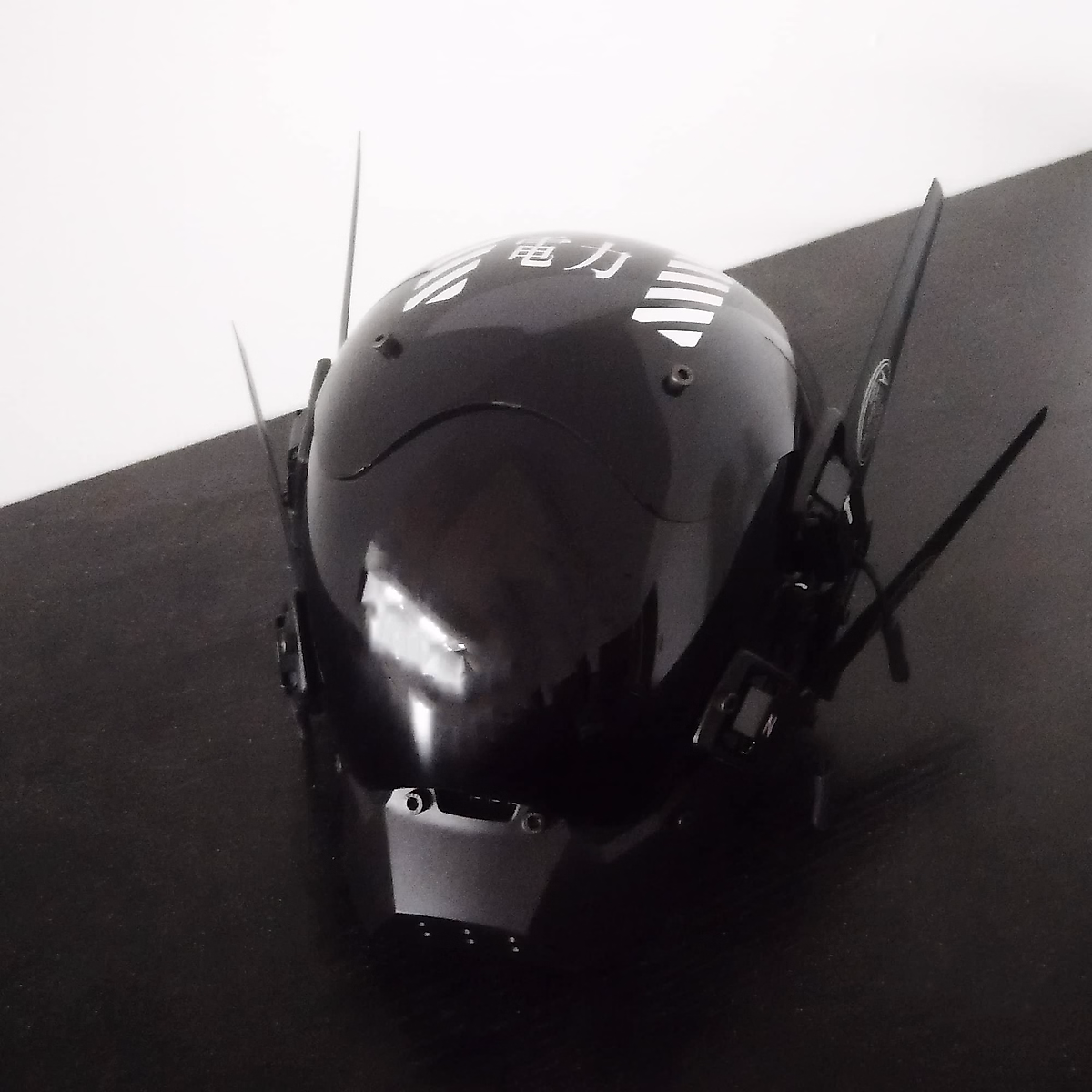 YYINYUAN Punk Mask Cosplay Costumes Black Full Face Samurai Mecha Mask Halloween Party LED Mask for Men Women (Yellow)