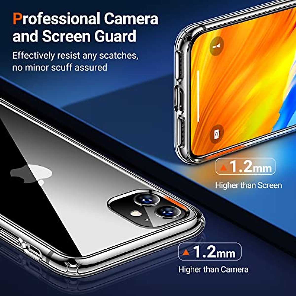 TORRAS 𝟐𝟎𝟐𝟐 𝑼𝒑𝒈𝒓𝒂𝒅𝒆𝒅 Diamond Clear iPhone 11 Case, [Non-Yellowing] [8FT Military Drop Protective] Shockproof Hard PC Back + Soft Silicone Bumper, Ultra Slim iPhone 11 Phone Case, Clear