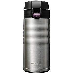 Kyocera 17oz. Ceramic Coated Interior, Double Wall Vacuum Insulated, Stainless Steel Travel Mug-Stainless Steel