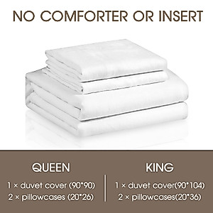 HYPREST Linen Duvet Cover King Size, 3PCS White Washed Flax Linen Bedding Duvet Covers Tuxtured Soft Breathable Cooling Comfy, Moisture-Absorbing & Durable