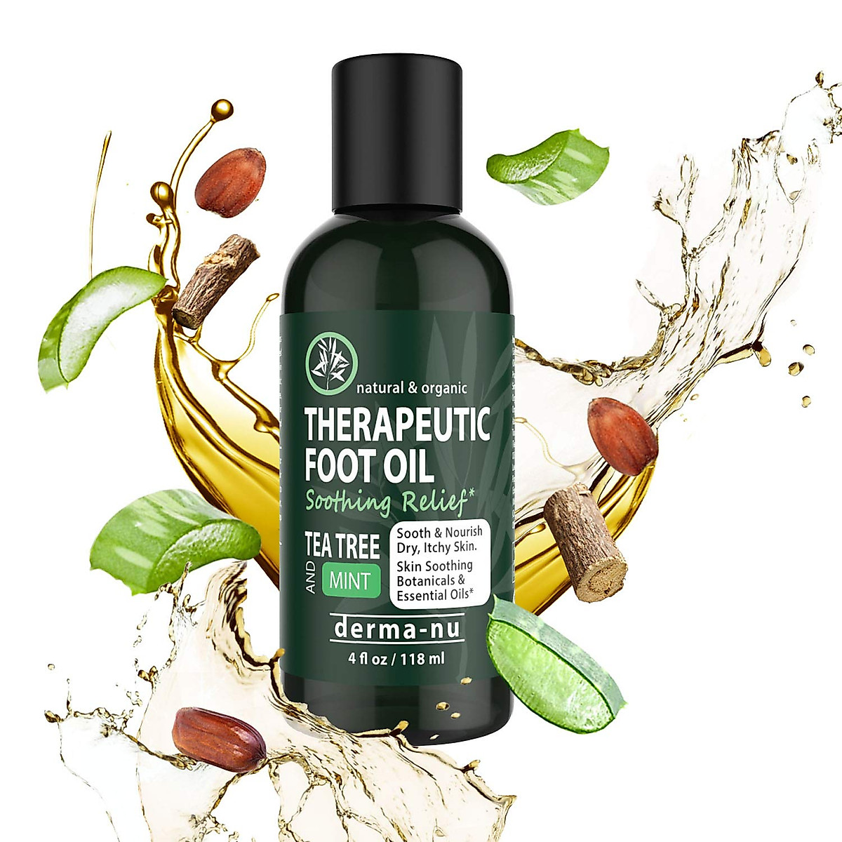 Foot and Body Oil with Tea Tree Oil - Hydrating Foot Care and Foot Spa for Cracked Heel Repair - Soothes Dry, Irritated Skin and Foot Odor - (4oz)