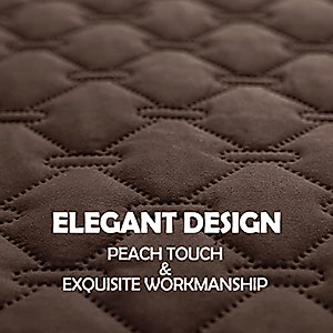 gogobunny 100% Double-Faced Waterproof Dog Bed Cover Pet Blanket Sofa Couch Furniture Protector for Kids Children Dog Cat, Reversible(52x82 Inch (Pack of 1), Dark Chocolate/Light Chocolate)