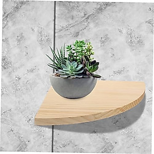 Amosfun 1set Corner Shelf Wall-Mounted Sundries Holder Pine Shelves Home Wall-Mounted Shelves Corner Wall Shelves Wall Mounted Shelf Decorative Wall Storage Shelf Pine Shelf Wood