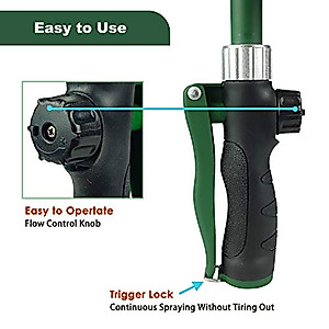 H2O WORKS Heavy Duty 21 Inch Watering Wand with Pivoting Head, Adjustable Water Sprayer Wand with Ergonomic Handle, Spray 6 Watering Patterns, Perfect for Watering Hanging Plants, 1-Year Warranty