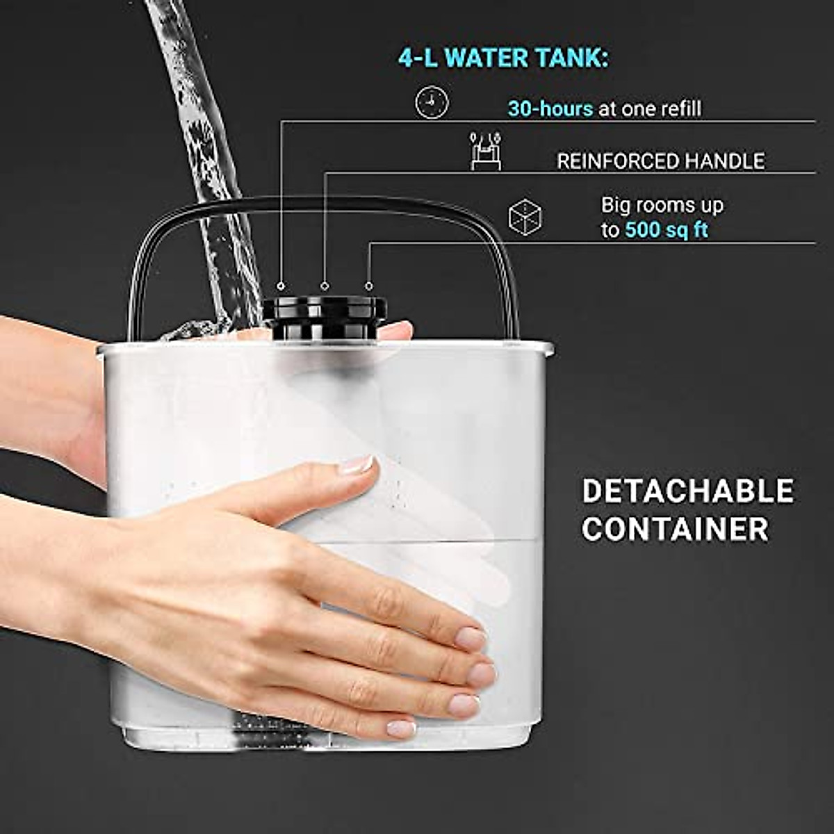 Top Fill Cool Mist & Warm Mist Humidifier for Large Room Home Bedroom Living Room 4L Big Capacity, Air Ultrasonic Humidifiers with Essential Oil Diffuser, Sleep Mode, Quiet for Baby