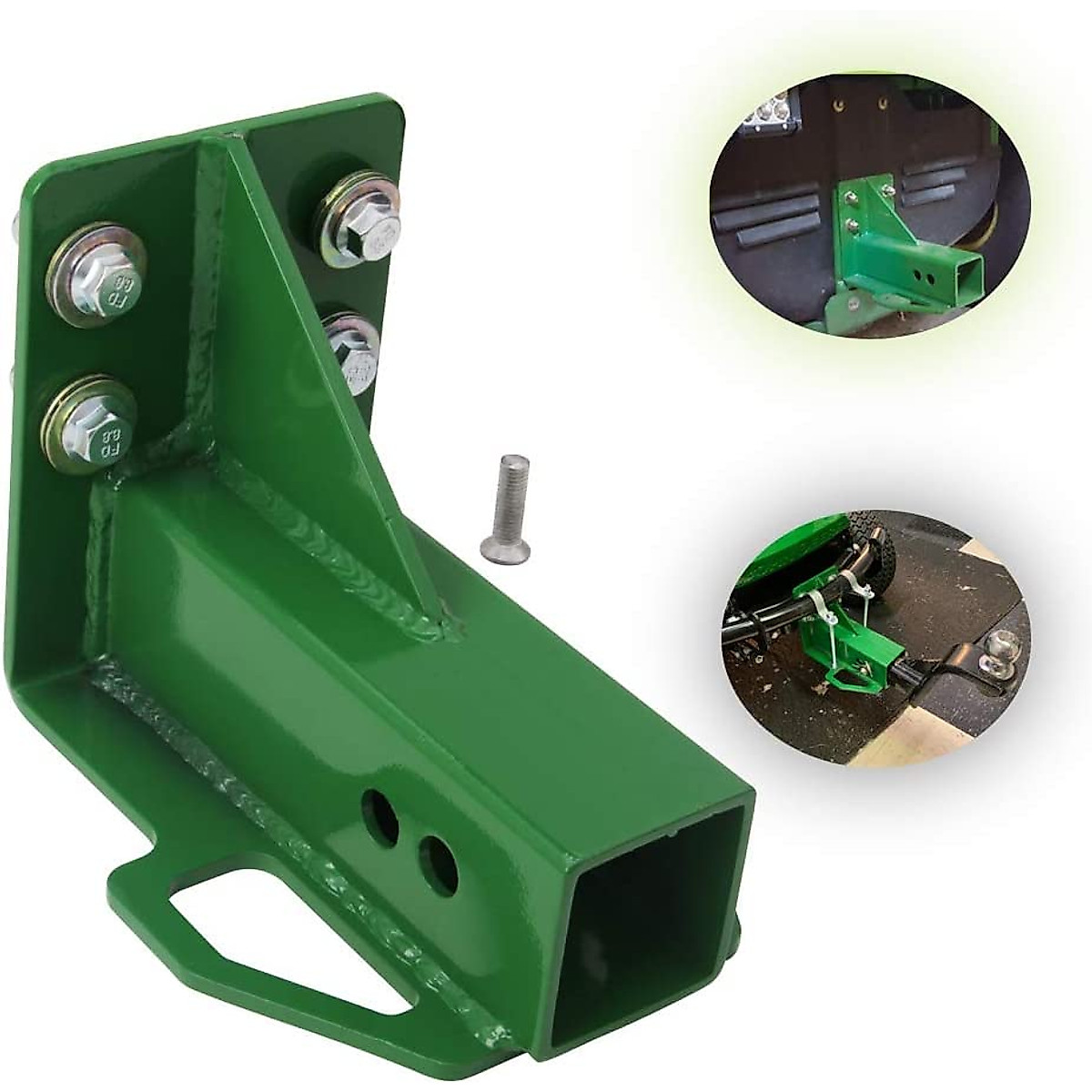 NIXFACE Rear Trailer Hitch Receiver Fit for John Deere Gator 4x2 6x4 Old Style W/Bolts Green
