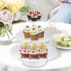 Hedume 10-Set Cake Stands, Metal Cupcake Stand Set with Multiple Combination Styles, Dessert Plate Cake Serving Tray Candy Fruit Display Tower for Wedding, Birthday Party, Anniversary, Baby Shower