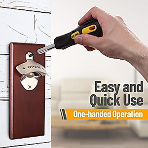 Gifts for Men Dad, Magnetic Bottle Opener - Wall Mounted Beer Opener with Auto-Catch Function - Refrigerator Mount or Install on Brick, Cement, Wood and Metal Wall - Great Gifts for Men Dad Husband