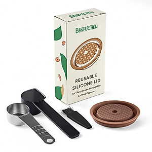 Reusable Coffee Capsule Lid For Original Vertuoline Coffee Pod Food Grade Silicone Cap For Refillable Nespresso Vertuo Capsule, BENFUCHEN Silicone Capsule Cover For VertuoPods, 1 Silicone Lid