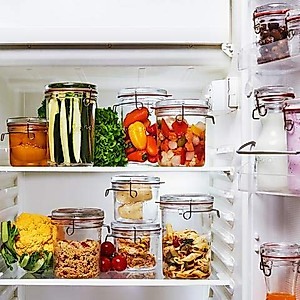 Luigi Bormioli Lock-Eat Frigo Jars, 3 piece set S/M/L, Clear