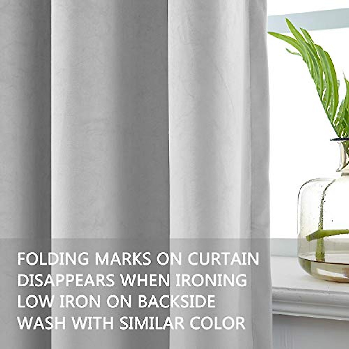 cololeaf Living Room Blackout Velvet Curtains, Back Tab/Rod Pocket Blackout Lined Curtains Room Darkening Thermal Insulated Curtains for Living Room,Silver Grey 120W x 96L Inch (1 Panel)