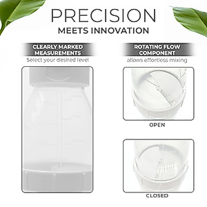 Sensible Creations Re-Fill Powder Container to-Go, 2-Compartment Powder Travel Dispenser with Measurements - Powder Container for Protein Powder or Pre-Workout to use On-The-Go (White)