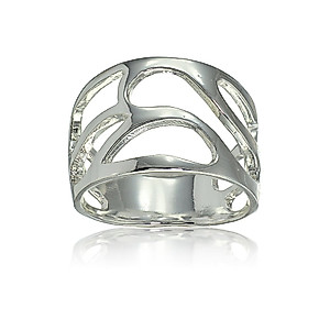 Hoops & Loops Sterling Silver Filigree Freeform Band Ring, Size 7