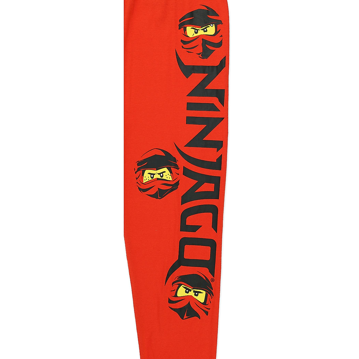 LEGO Ninjago Boys' Pajama Set 4-Piece Cotton PJs, Red, Size 8