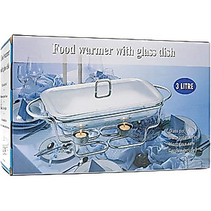 Galashield Chafing Dish Buffet Set Warming Tray with Lid Stainless Steel Buffet Server and Oven Safe Glass (3-Quart)