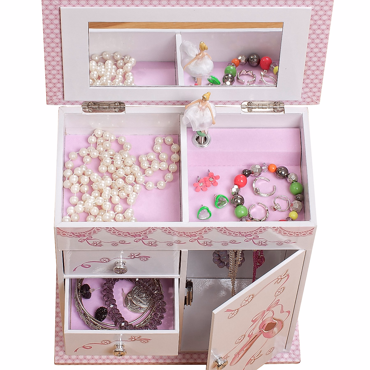Mele & Co. Cristiana Girl's Musical Ballerina Jewelry Box (Ballet Slipper and Ribbon Design)