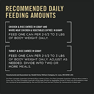 Purina Pro Plan Gravy, High Protein Wet Cat Food Variety Pack, Complete Essentials Chicken and Turkey Favorites - (2 Packs of 12) 3 oz. Cans
