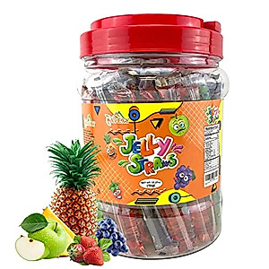Apexy Jelly Straws, Fruit Jelly Filled Strips, Tiktok Candy Trend Items, Assorted Fruit Jelly Sticks, 35.27oz (1000g)
