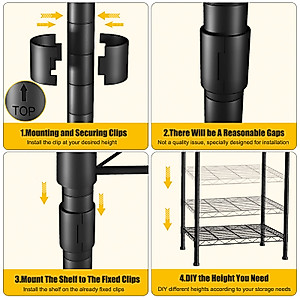 Hestiasko M3 Wire Garment Rack Heavy Duty Clothes Rack with 8 Tiers Adjustable Wire Shelving and 4 Hanging Rods/Freestanding Metal Wardrobe Closet Max Load 800lbs 68.5" L X 17.8" W X 75.0" H