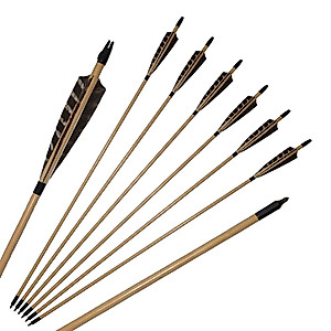 TOPARCHERY 53'' Archery Traditional Recurve Bow Set 30-50 lbs Hunting Handmade Horse Bow Longbow with 6X Wood Arrows Finger Guard Arm Guard Arrow Quiver (50)