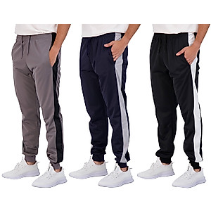 3 Pack Boys Tricot Sweatpants Joggers Kids Boy Jogger Sweatpant Pant Track Pants Athletic Workout Gym Apparel Training Fleece Tapered Slim Fit Tiro Soccer Casual Clothing,Set 6,XL (18/20)