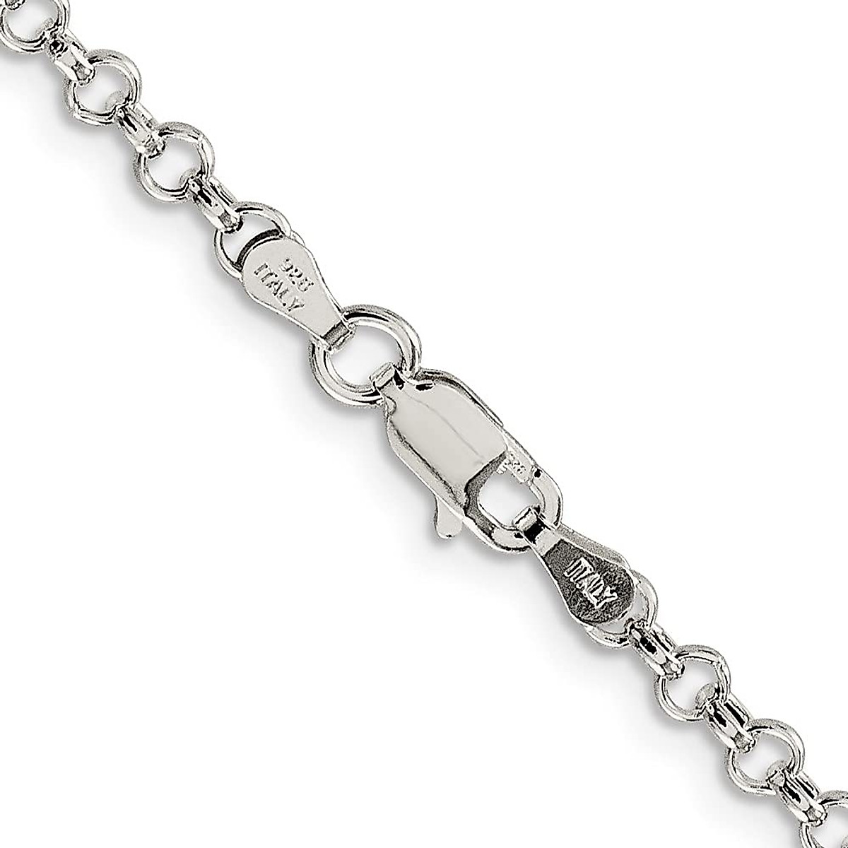 IceCarats 925 Sterling Silver 3mm Rolo Link Chain Necklace 16 inch