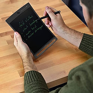 Boogie Board Jot Reusable Writing Tablet- Includes 8.5 in LCD Writing Tablet, Instant Erase, Stylus Pen, Built in Magnets and Kickstand, Gray