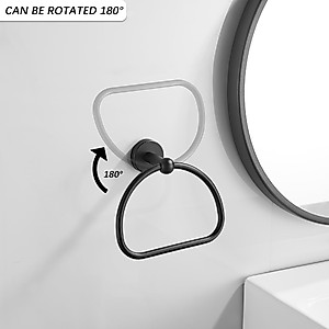 Leyden Matte Black Toilet Paper Holder and Hand Towel Holder, 2 Pieces Bathroom Hardware Accessories Set, SUS304 Stainless Steel Sturdy Wall Mount Toilet Paper Roll Holder and Towel Rack