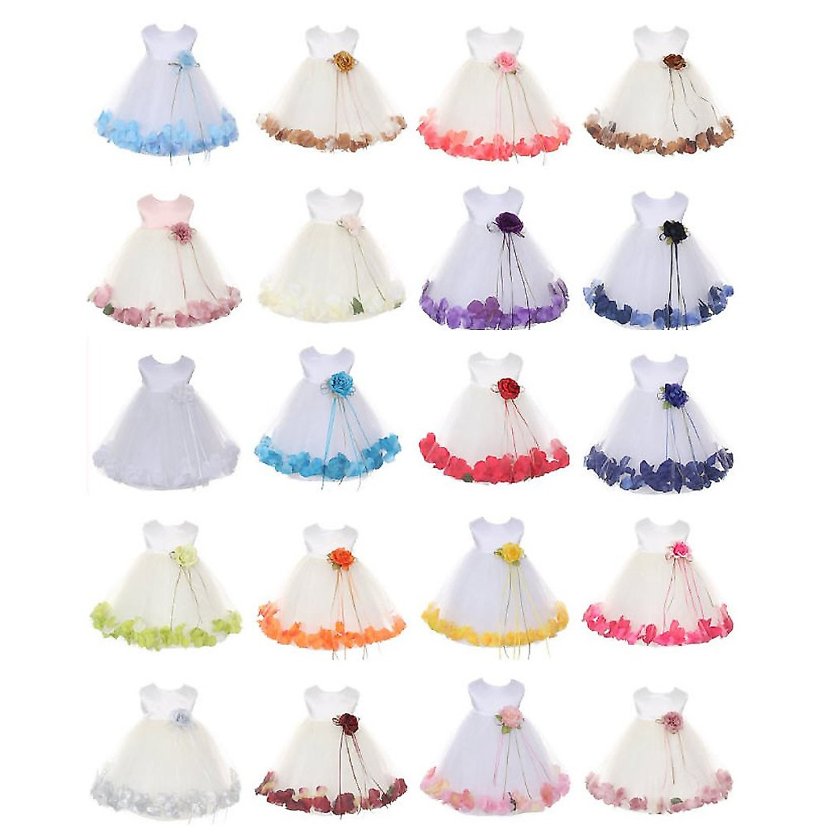 iGirlDress Baby Girls Satin Bodice Flower Pageant Petal Dress Infant 12mos Ivory/Coral