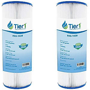 Tier1 Pool & Spa Filter Cartridge 2-pk | Replacement for Dynamic 17-2327, Pleatco PRB25-IN, 817-2500, R173429, Unicel C-4326, and More | 30 sq ft Pleated Fabric Filter Media