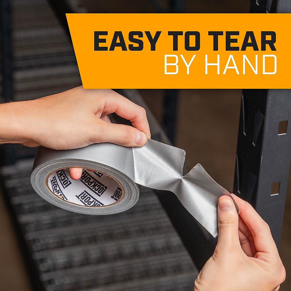 Lockport Duct Tape Heavy Duty Waterproof - 30 Yards x 2 Inch - 12 Roll Pack Silver Duct Tape Bulk - No Residue, Flexible, Strong, All-Weather Tape and Easy Tear - Grey Heavy Duty Duct Tape