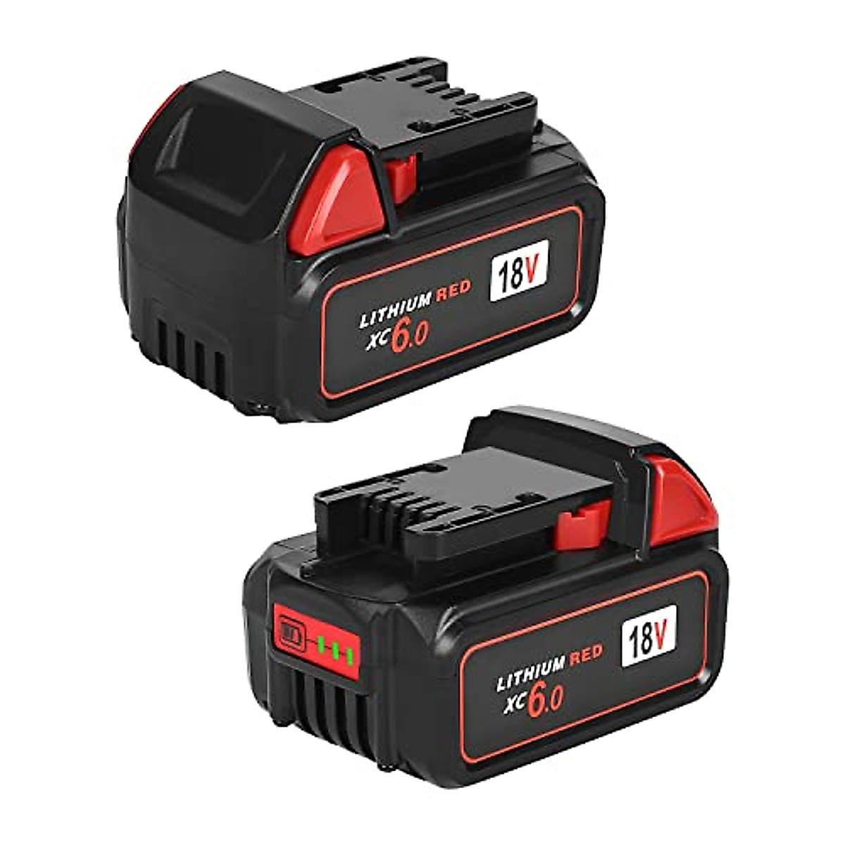 Amityke 2Packs Replacement for Milwaukee M18 Battery 6.0Ah 48-11-1860 48-11-1850 Compatible with Milwaukee M18 18V Battery Series Chargers and Tools