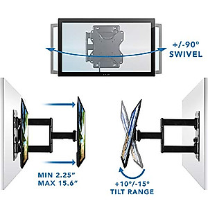 Mount-It! Lockable RV TV Wall Mount with Quick Release, Full Motion Flat Screen Bracket for Campers, Travel Trailers, RVs, Motorhomes and Marine Boats, Fits Most 23-43" VESA 100, 200, 77 Lbs Capacity