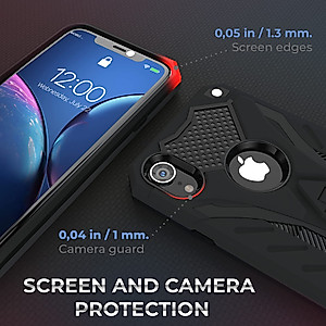Kitoo Designed for iPhone XR Case with Kickstand, Military Grade 12ft. Drop Tested - Black