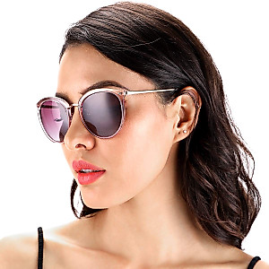 AkoaDa Polarized Sunglasses for Women, UV400 Lens Sunglasses for Female Fashionwear Pop Polarized Sun Eye Glass(Champagne)