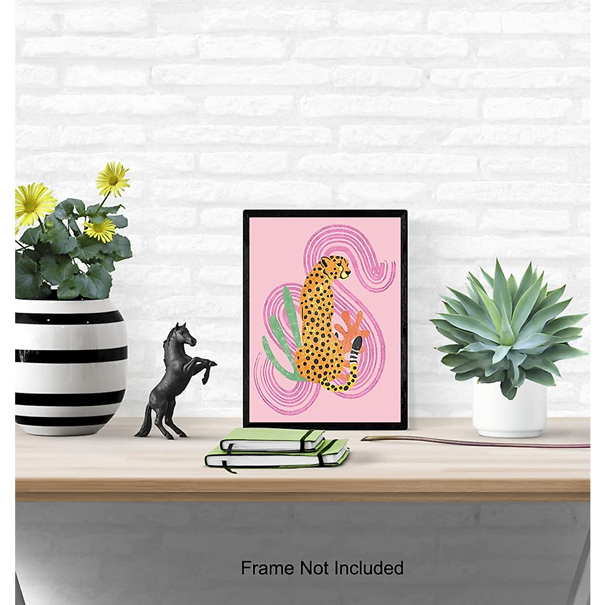 Abstract Cheetah Print Wall Art - Mid Century Modern Decor - Aesthetic Room Decor - Minimalist Wall Art - Pink Boho Wall Decor - Bohemian Wall Decor - Gallery Wall Art - Leopard Print