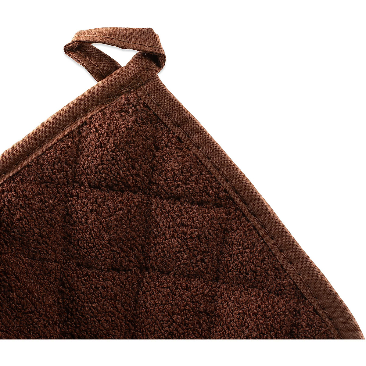San Jamar Cotton Terry Cloth Square Potholders, 8 Inches, Brown, Medium (Pack of 12)