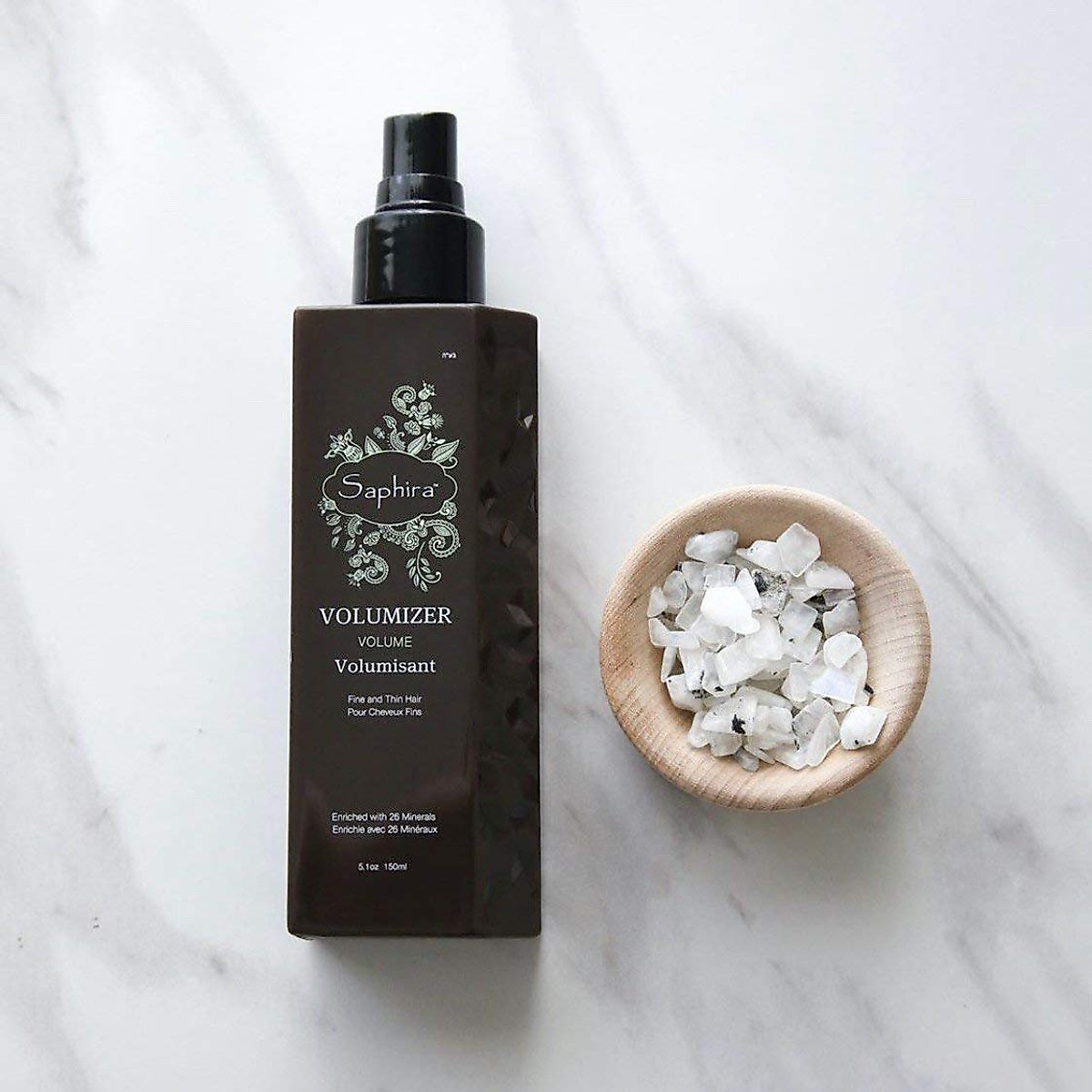 Saphira Volumizer Styling Spray for Fine and Thin Hair with 26 Healing Minerals, Sulfate-Free, Paraben-Free, Softens, and Volumizes Fine, Thin or Chemically Treated Hair, 5.1 Ounce