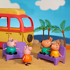 Peppa Pig Peppa Visits Australia Campervan Vehicle Preschool Toy with Rolling Wheels; Includes 8 Figures, 4 Accessories, for Ages 3 and Up (Amazon Exclusive)